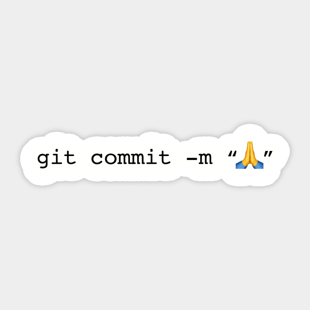 git commit prayer hands emoji - Programmer - Sticker | TeePublic